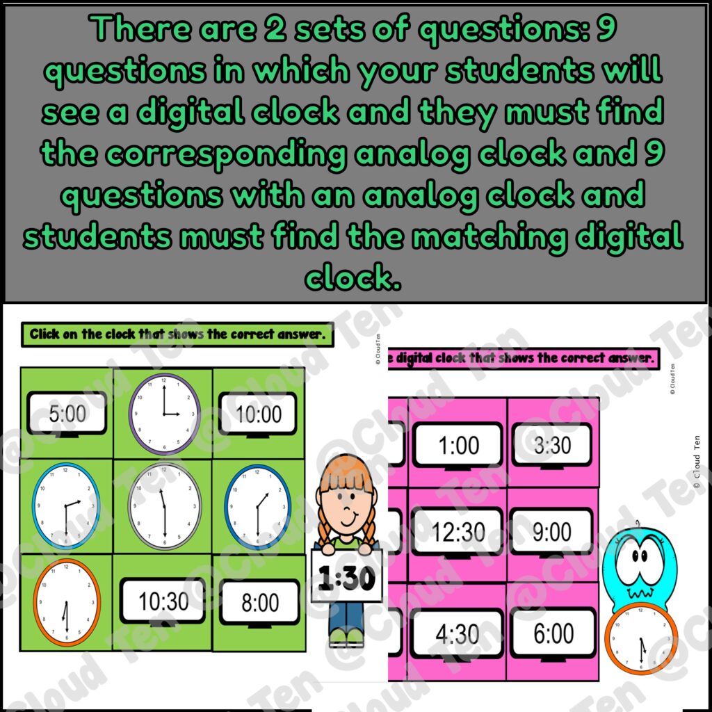 Telling Time by the Hour - Google Classroom™ | Made By Teachers
