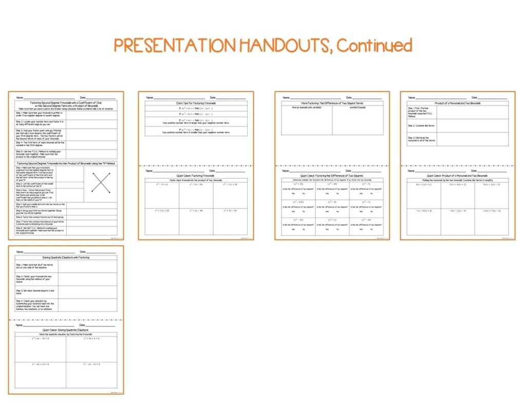 Introduction to Polynomials - Algebra Guided Note-Taking Activities ...