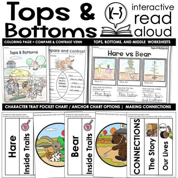 Tops and Bottoms Interactive Read Aloud | Spring RETELL + Sequencing ...
