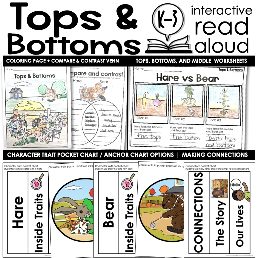Tops and Bottoms Interactive Read Aloud | Spring RETELL + Sequencing ...