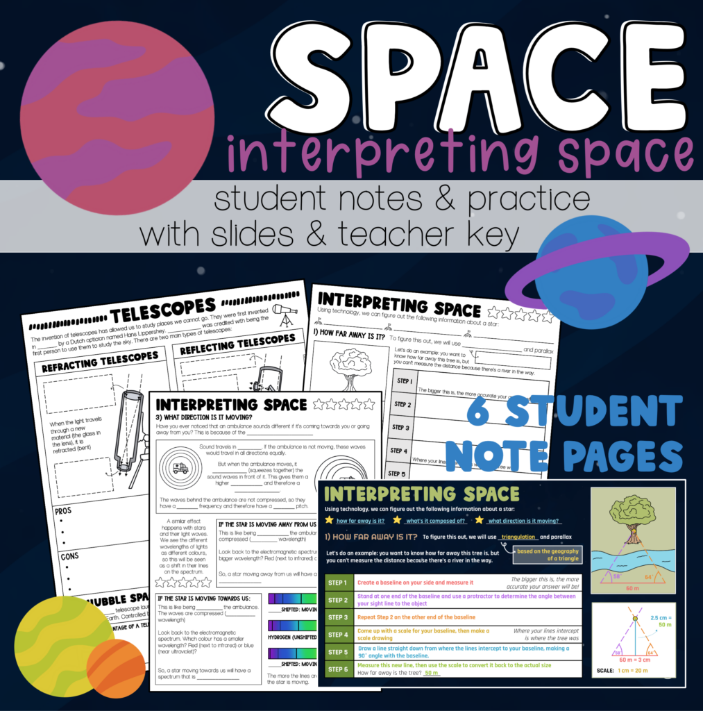 Interpreting Space Notes (telescopes, EMR spectrum, triangulation ...