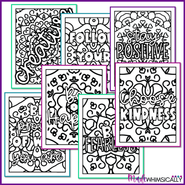 Growth Mindset Coloring Pages – Mindfulness Mandala Posters SEL | Made ...