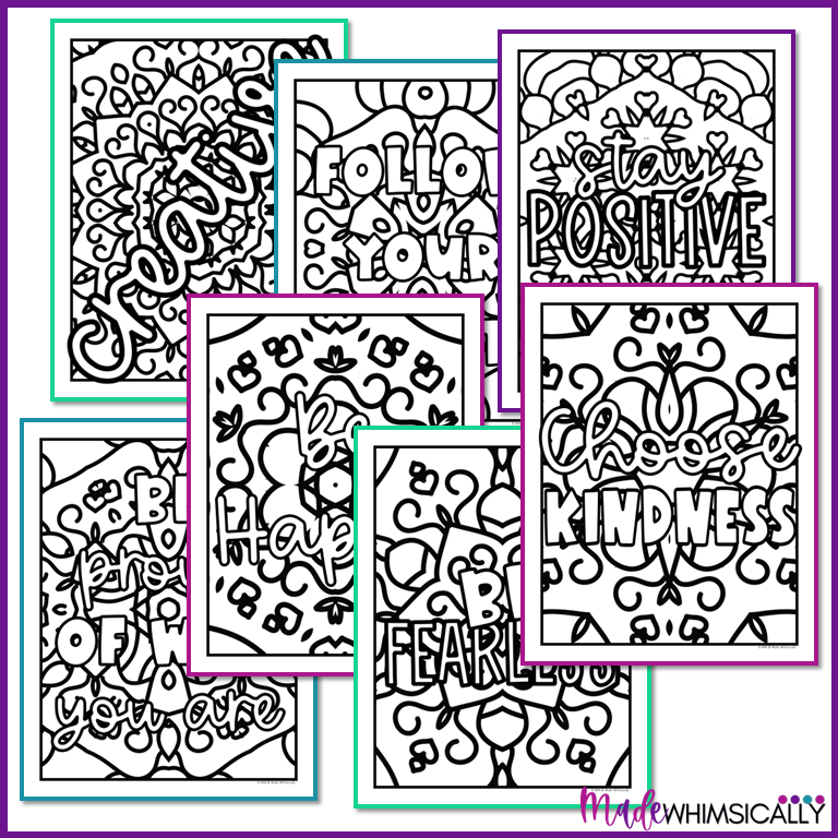 Growth Mindset Coloring Pages – Mindfulness Mandala Posters SEL | Made ...
