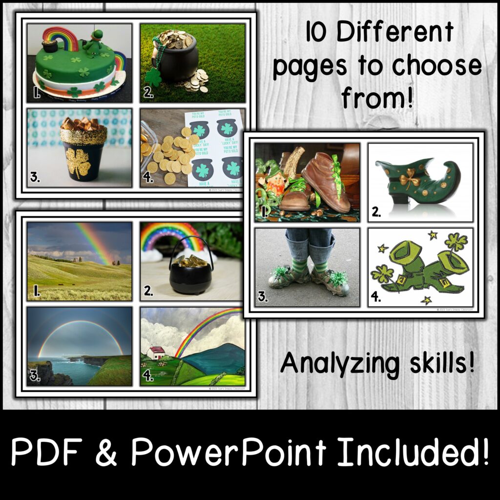 St. Patrick's Day Which One Doesn't Belong | Critical Thinking Skills ...