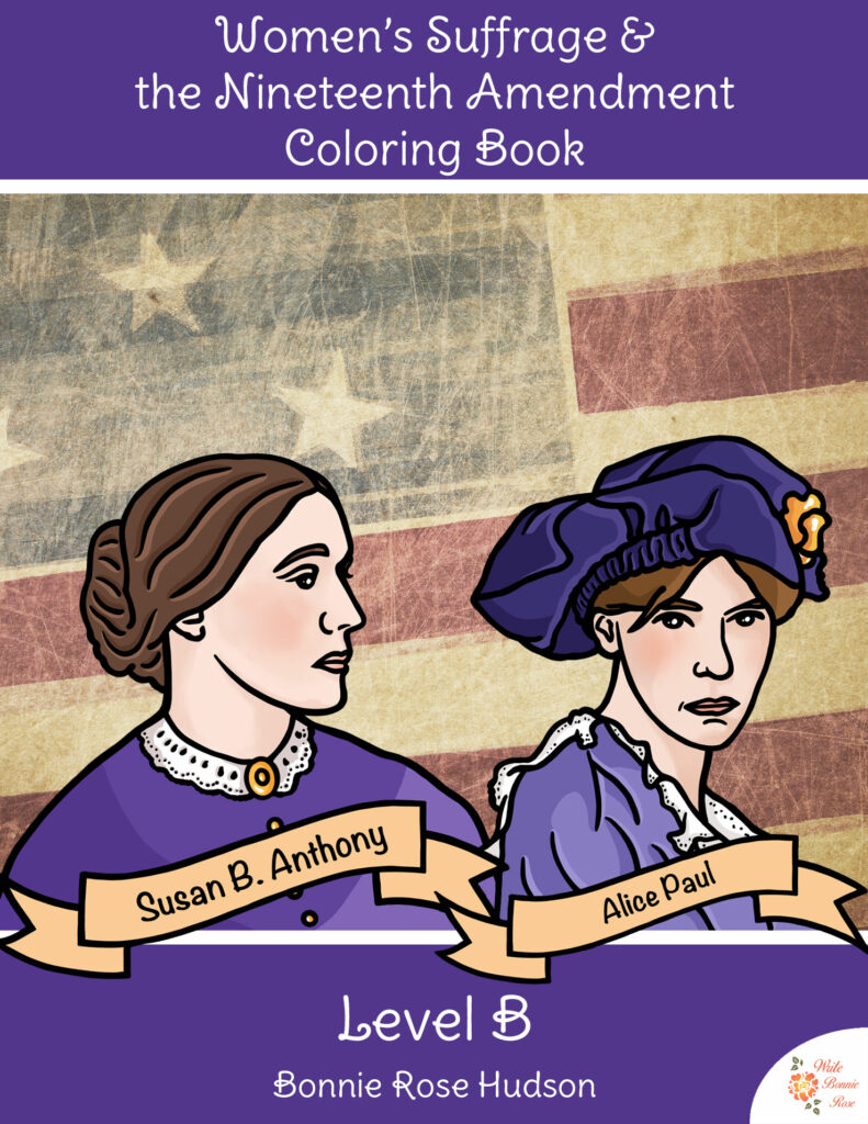 Women's Suffrage & the Nineteenth Amendment Coloring Book-Level B ...