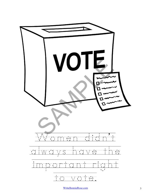 Women's Suffrage & the Nineteenth Amendment Coloring Book-Level B ...