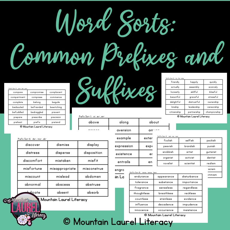 Word Sorts with Prefixes and Suffixes for Word Study Grades 4 and 5 ...