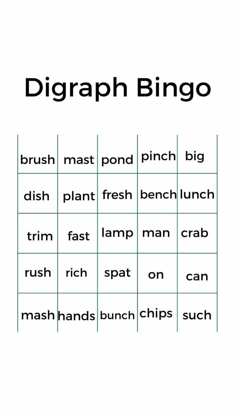 Digraph Bingo Card | Made By Teachers