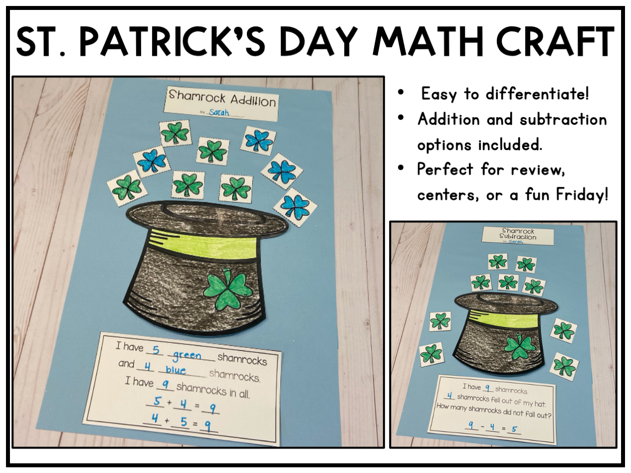 St.Patrick's Day Addition or Subtraction Math Craft | Made By Teachers