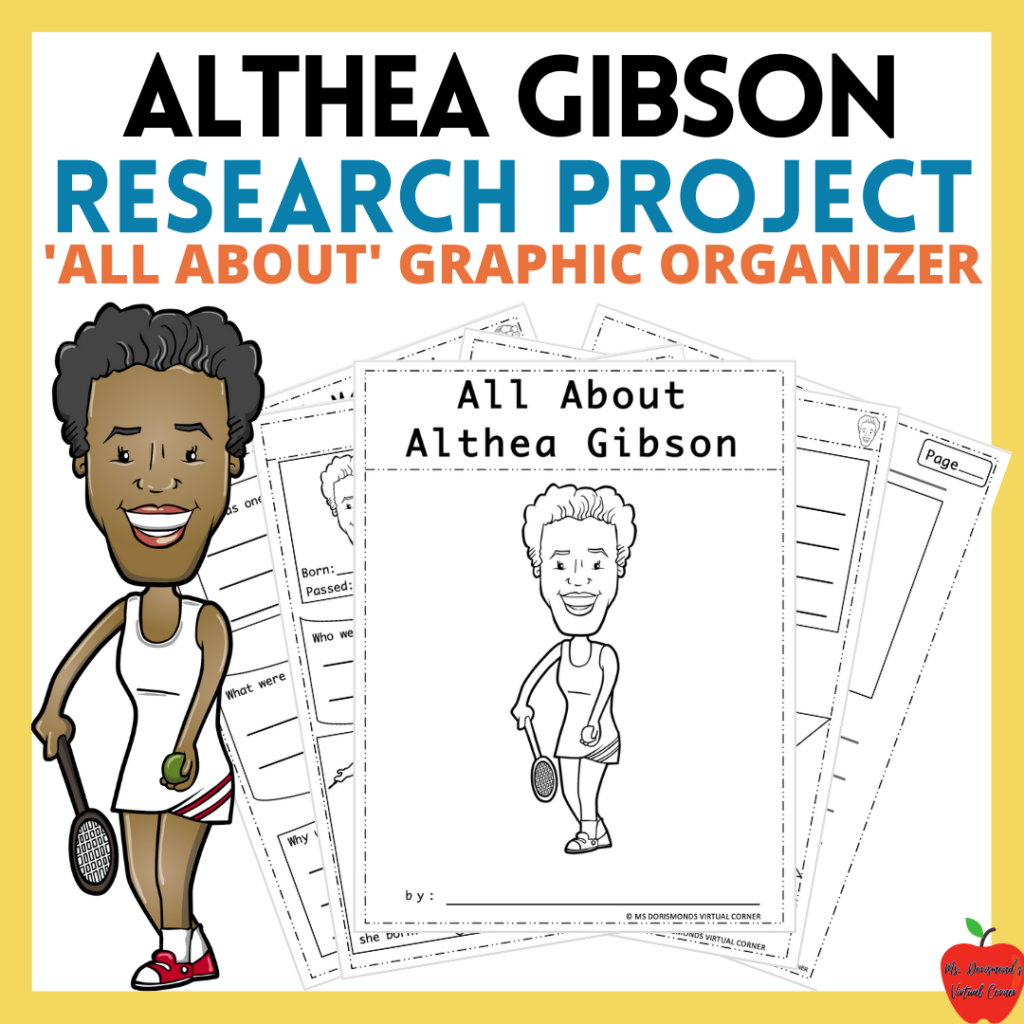 Althea Gibson All-About Research Project Graphic Organizer | Biography ...