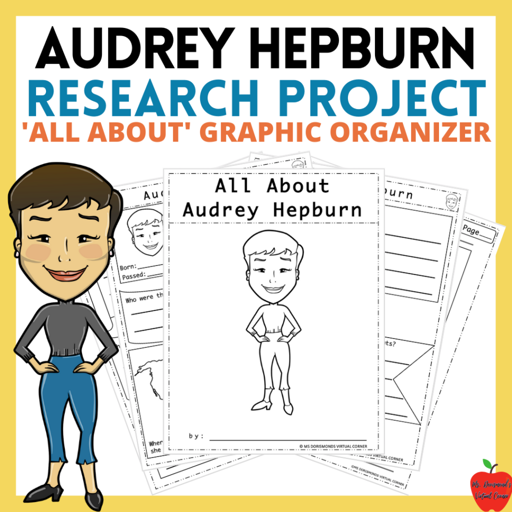 Audrey Hepburn All-About Research Project Graphic Organizer | Biography ...