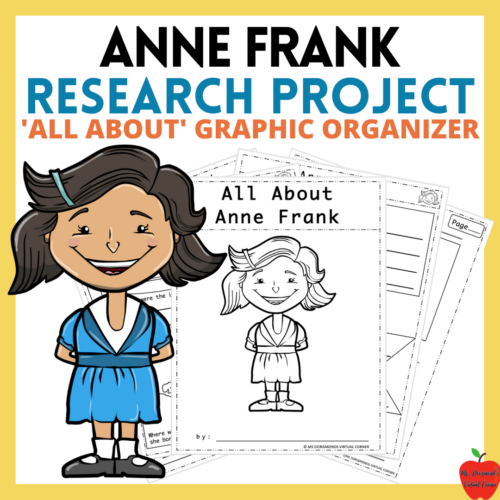 Anne Frank All-About Research Project Graphic Organizer | Biography ...