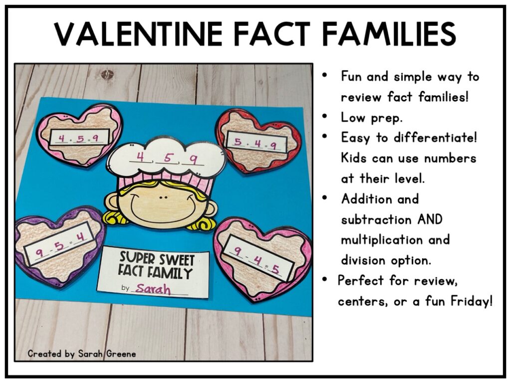 Valentine Fact Family Math Craft | Made By Teachers