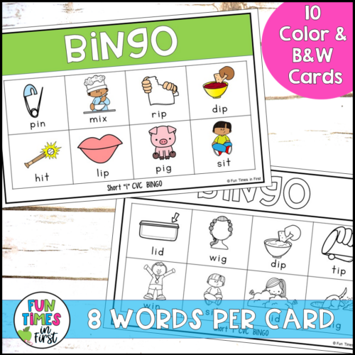 CVC Bingo Games | CVC Short i Words | No Prep Phonics Games | Made By ...