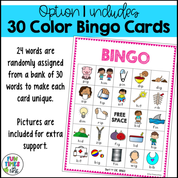 CVC Bingo Games | CVC Short i Words | No Prep Phonics Games | Made By ...