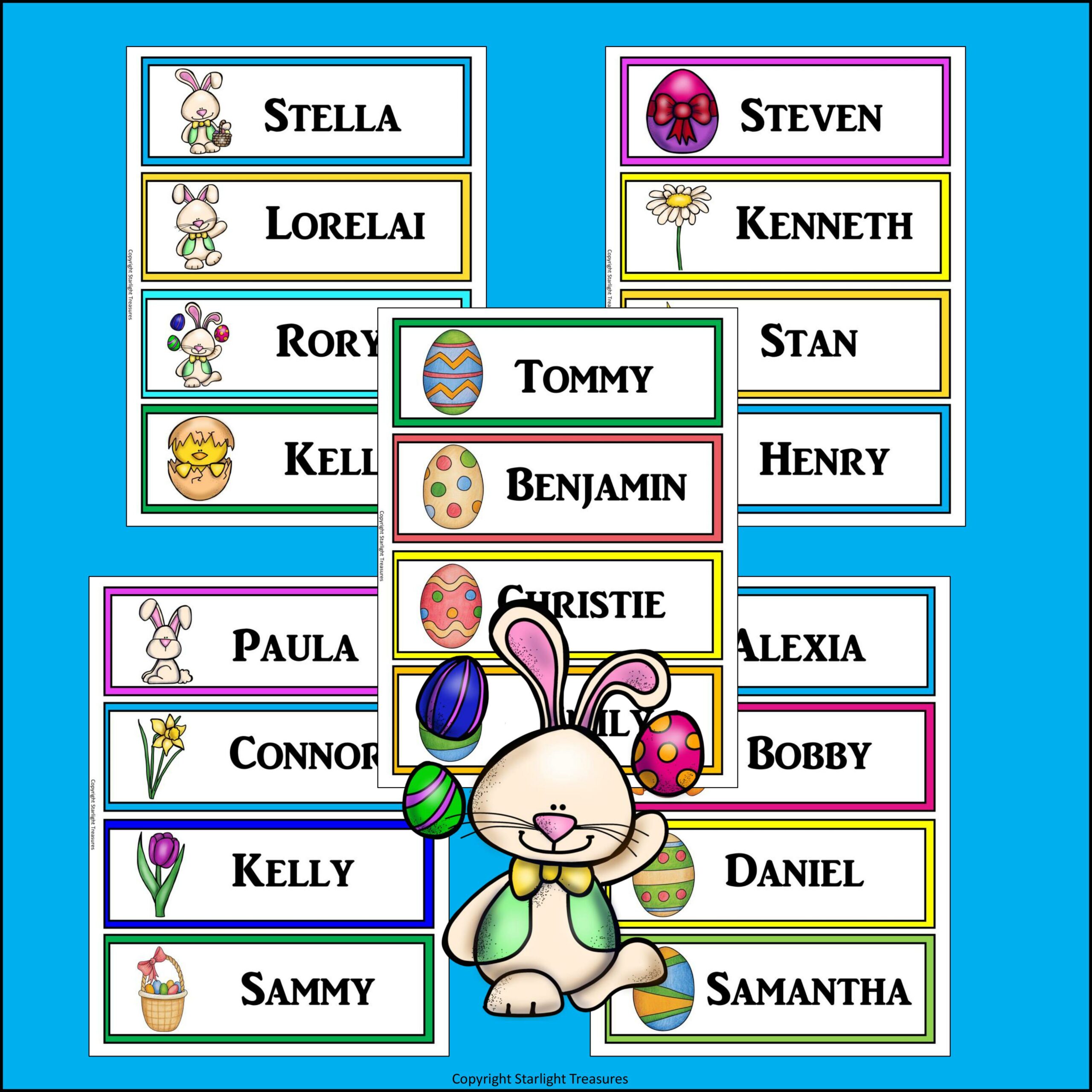 Easter Desk Name Tags - Editable | Made By Teachers