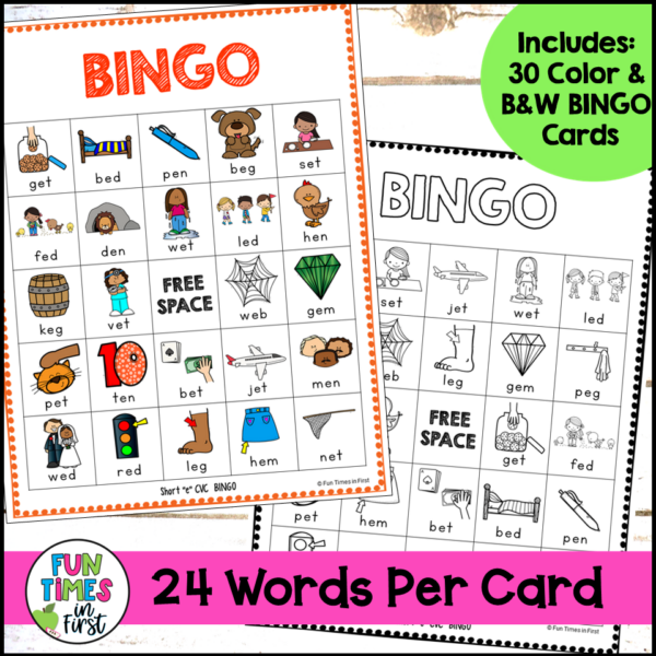 CVC Bingo Games | CVC Short E Words | No Prep Phonics Games | Made By ...