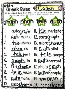 Greek Roots - Greek Bases Orton Gillingham | Made By Teachers