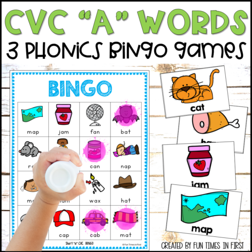 CVC Bingo Games | CVC Short A Words | No Prep Phonics Games | Made By ...