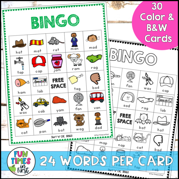 CVC Bingo Games | CVC Short A Words | No Prep Phonics Games | Made By ...