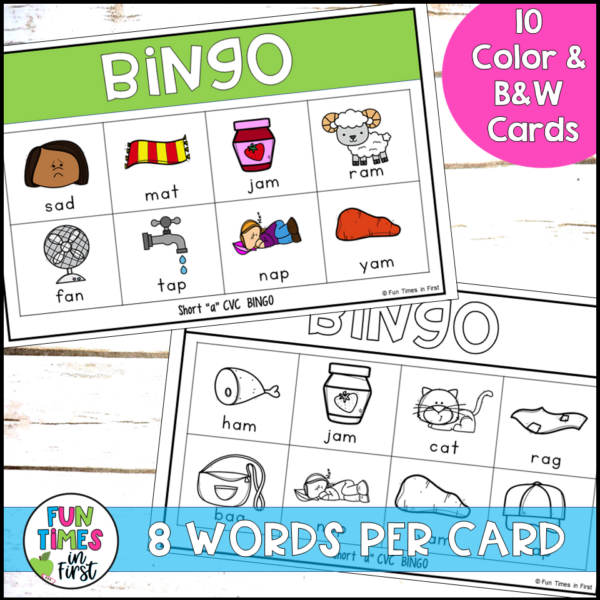 CVC Bingo Games | CVC Short A Words | No Prep Phonics Games | Made By ...