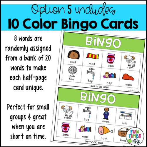 CVC Bingo Games | CVC Short A Words | No Prep Phonics Games | Made By ...