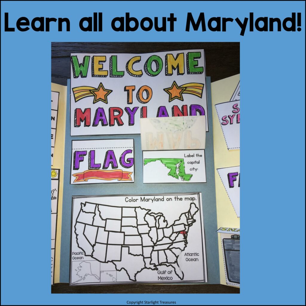 Maryland Lapbook for Early Learners - A State Study | Made By Teachers