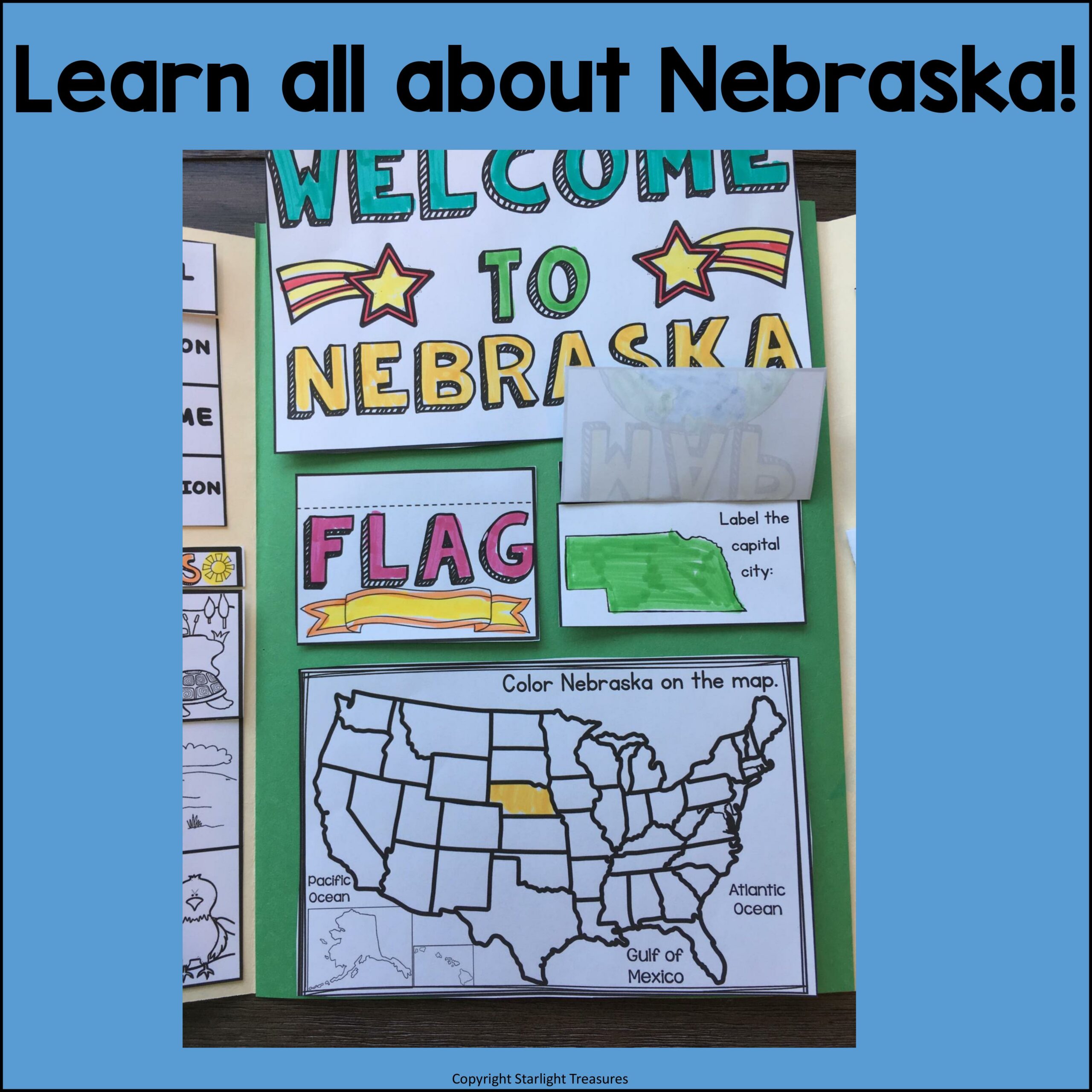 Nebraska Lapbook for Early Learners - A State Study | Made By Teachers