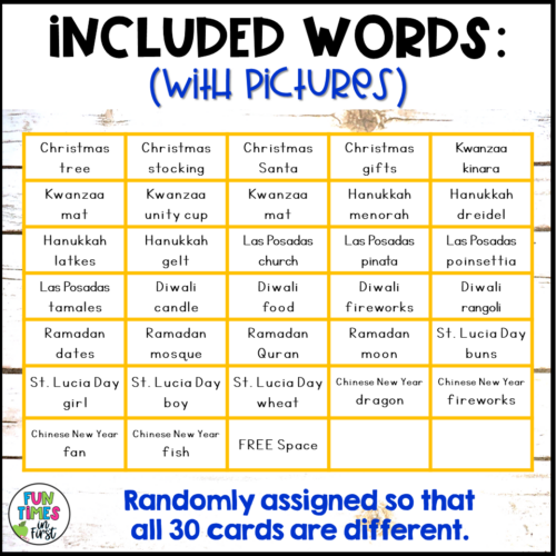 Holidays Around the World Bingo Game | Made By Teachers
