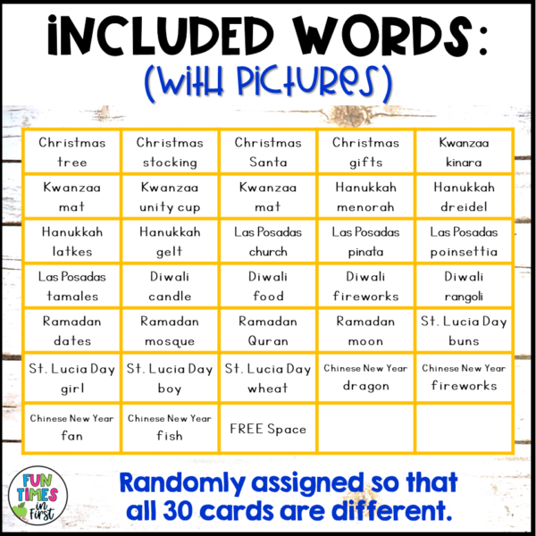 Holidays Around the World Bingo Game - Made By Teachers