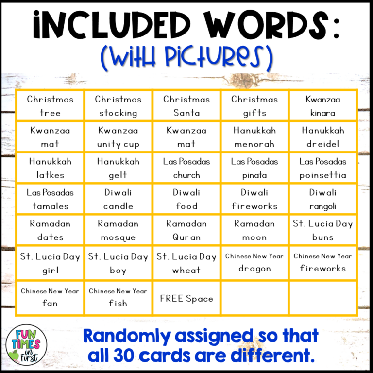 Holidays Around the World Bingo Game | Made By Teachers