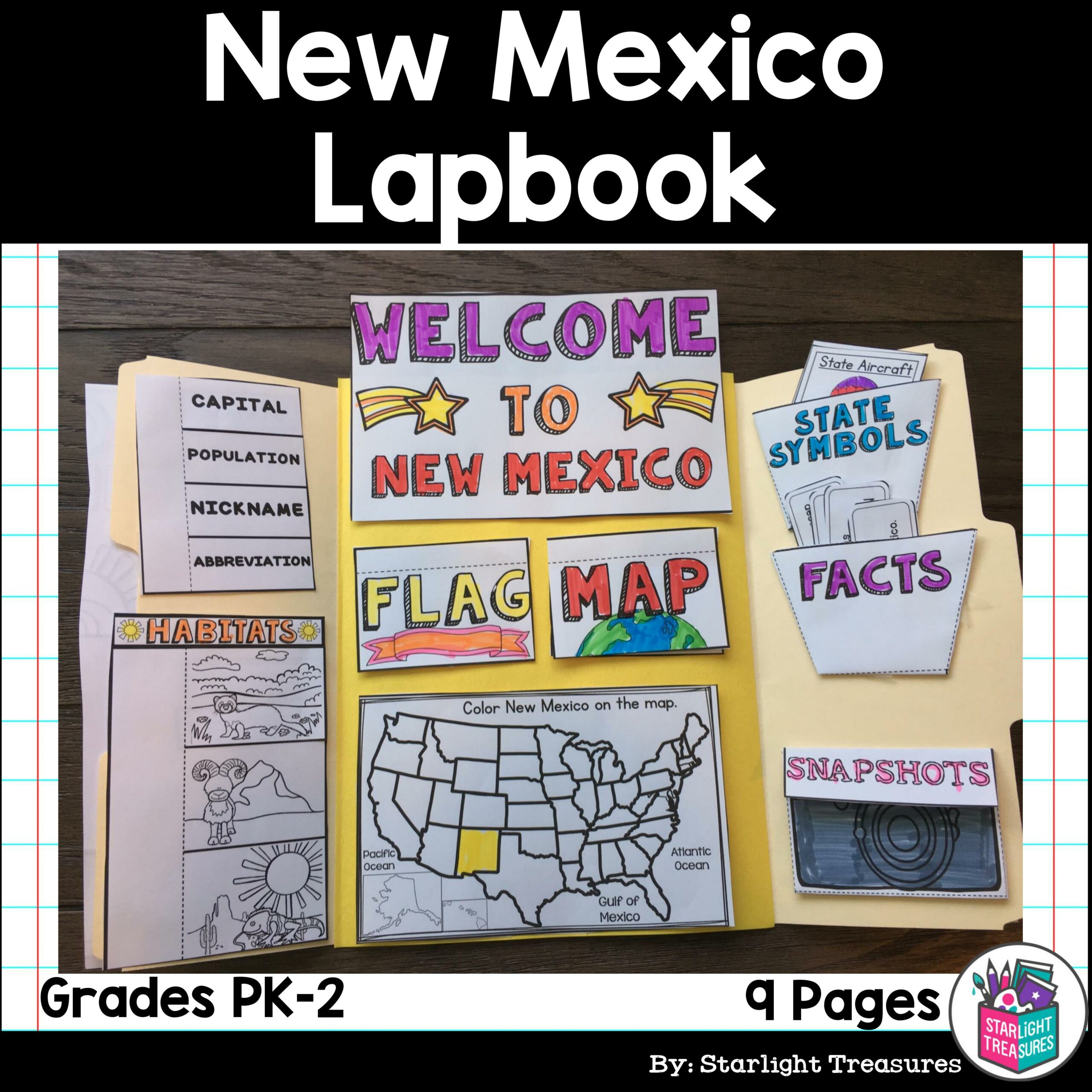 New Mexico Lapbook for Early Learners - A State Study | Made By Teachers