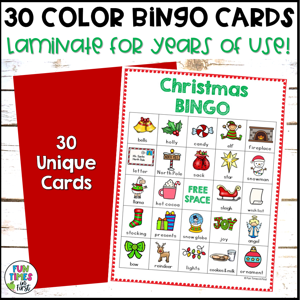 Christmas Bingo Game | Holiday Vocabulary Center Activity | Class Party ...