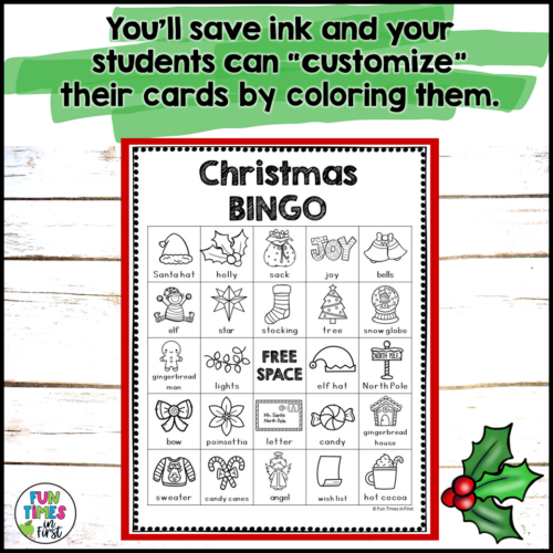 Christmas Bingo Game | Holiday Vocabulary Center Activity | Class Party ...