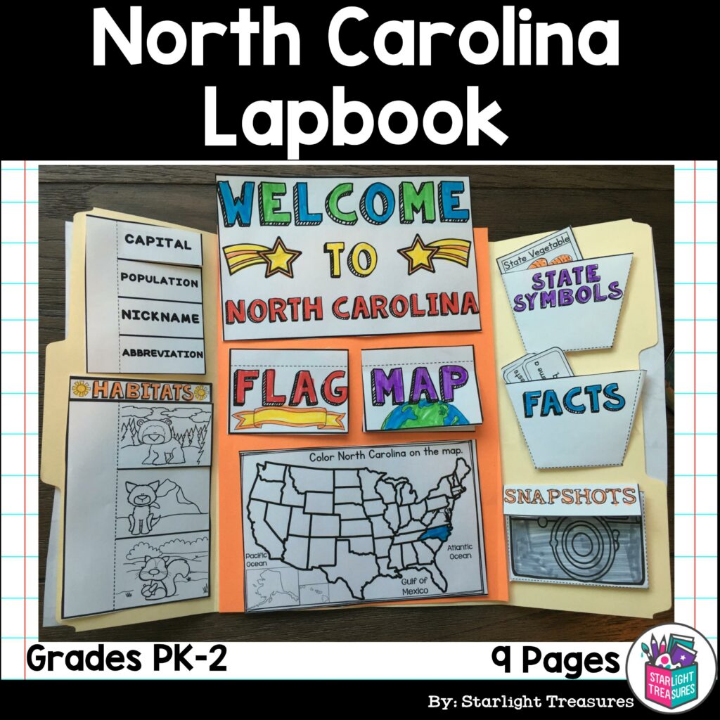 North Carolina Lapbook for Early Learners - A State Study | Made By ...