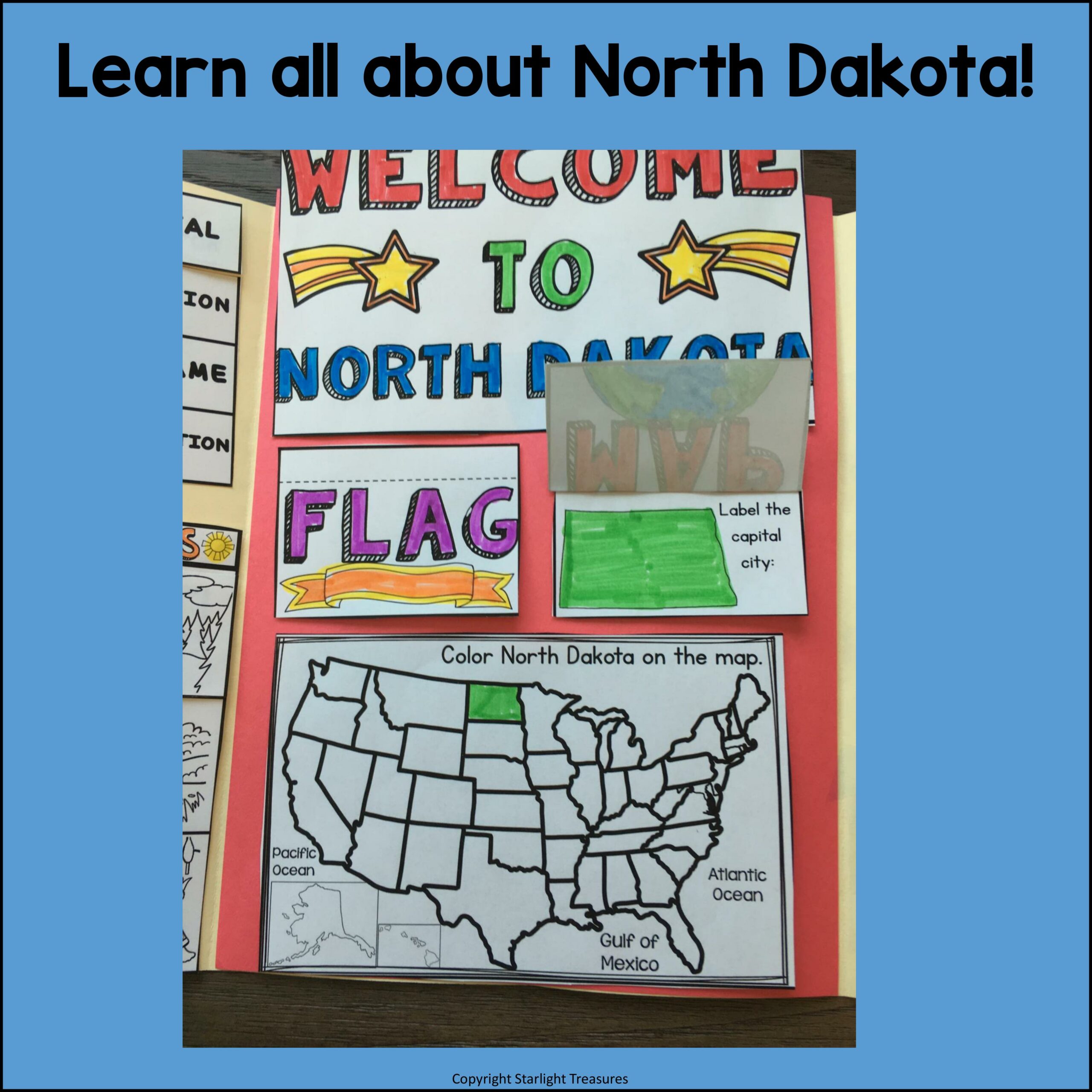 North Dakota Lapbook for Early Learners - A State Study | Made By Teachers