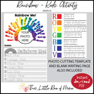 Rainbow Me - photo - St Patrick's Day Printable - handprint Art - DIY ...