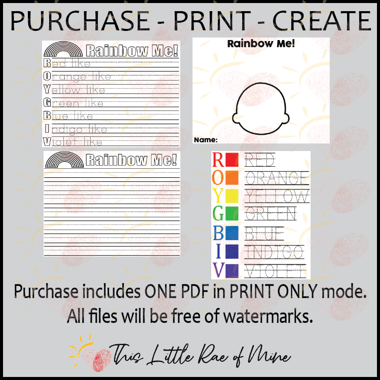 Rainbow Me - photo - St Patrick's Day Printable - handprint Art - DIY ...