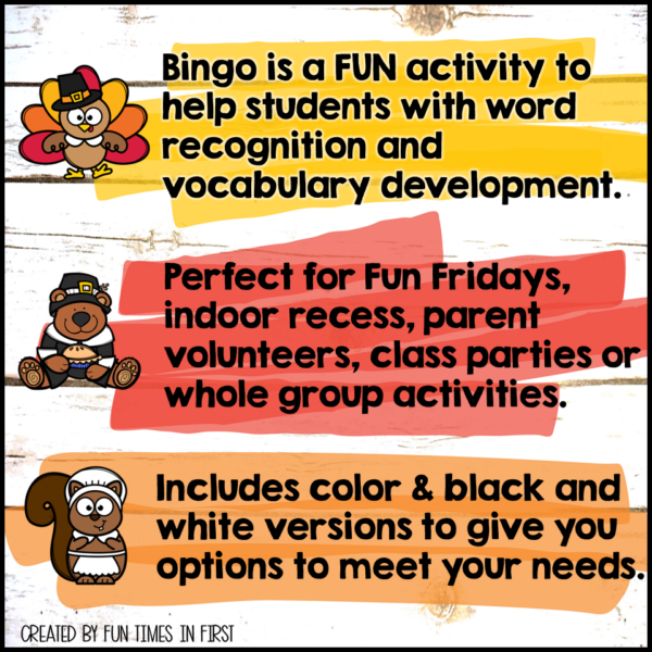 Thanksgiving Bingo Game | Thanksgiving Activity | Made By Teachers