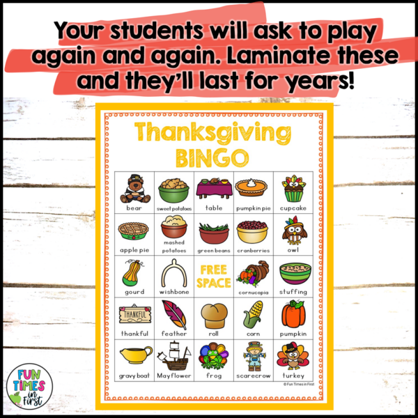Thanksgiving Bingo Game | Thanksgiving Activity | Made By Teachers