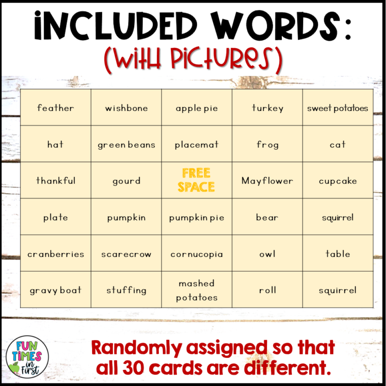 Thanksgiving Bingo Game | Thanksgiving Activity | Made By Teachers