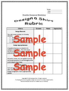 Design a Music Composer T-Shirt Lesson Project - Printable | Made By ...