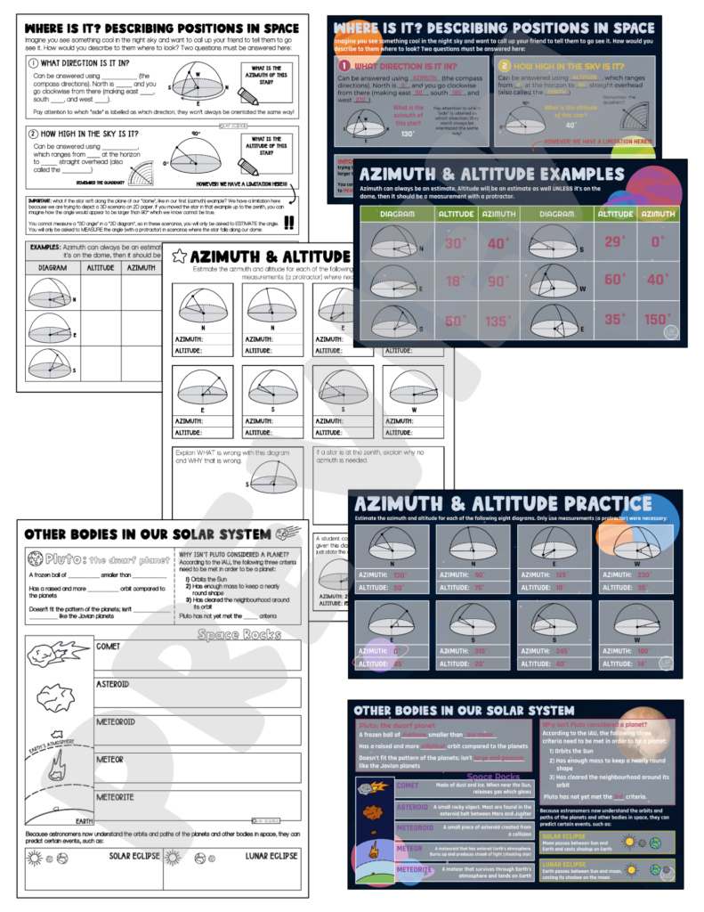 Space Unit Pack (Alberta Science 9 Curriculum) | Made By Teachers