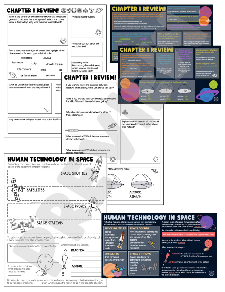 Space Unit Pack (Alberta Science 9 Curriculum) | Made By Teachers