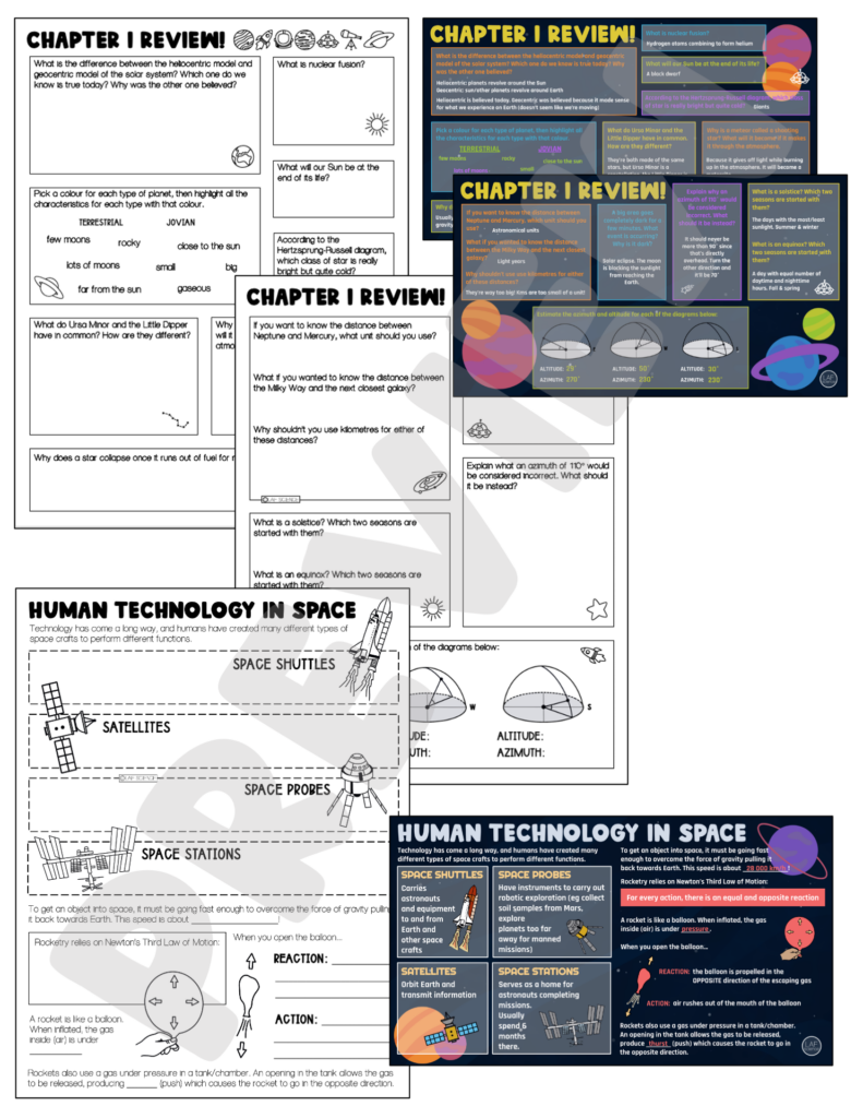 Space Unit Pack (Alberta Science 9 Curriculum) | Made By Teachers