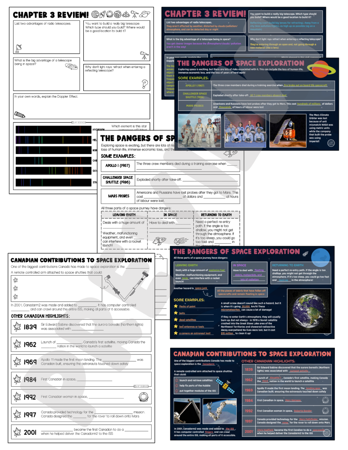 Space Unit Pack (Alberta Science 9 Curriculum) | Made By Teachers