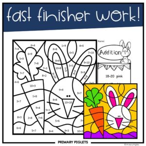 EASTER ADDITION COLOR BY NUMBER CODE SUMS 10-20 | Made By Teachers