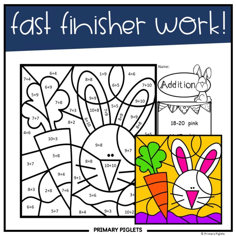 EASTER ADDITION COLOR BY NUMBER CODE SUMS 10-20 | Made By Teachers