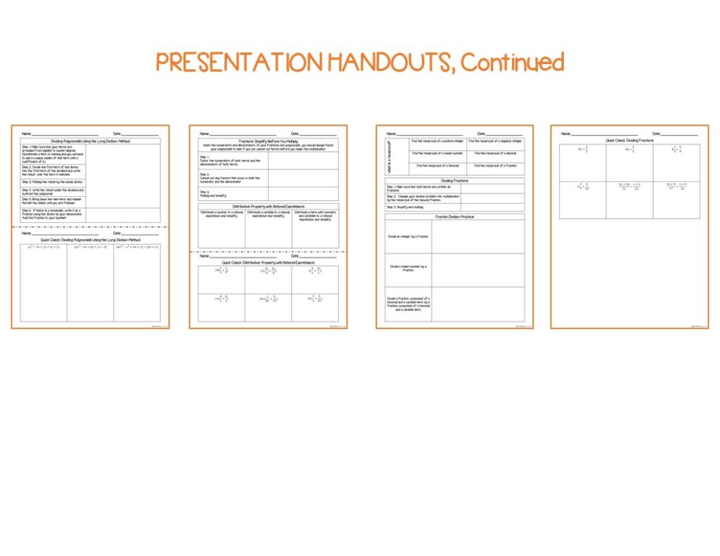 Multiplying and Dividing Rational Expressions - Algebra Guided Note ...