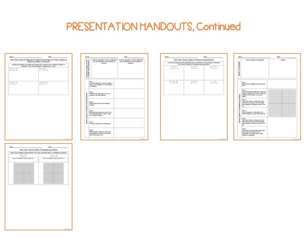 Systems of Equations - Algebra Guided Note-Taking Activities | Made By ...